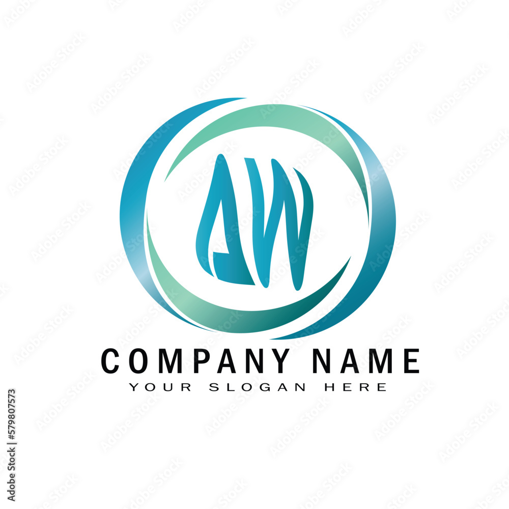 AW creative new logo for company Stock Vector | Adobe Stock