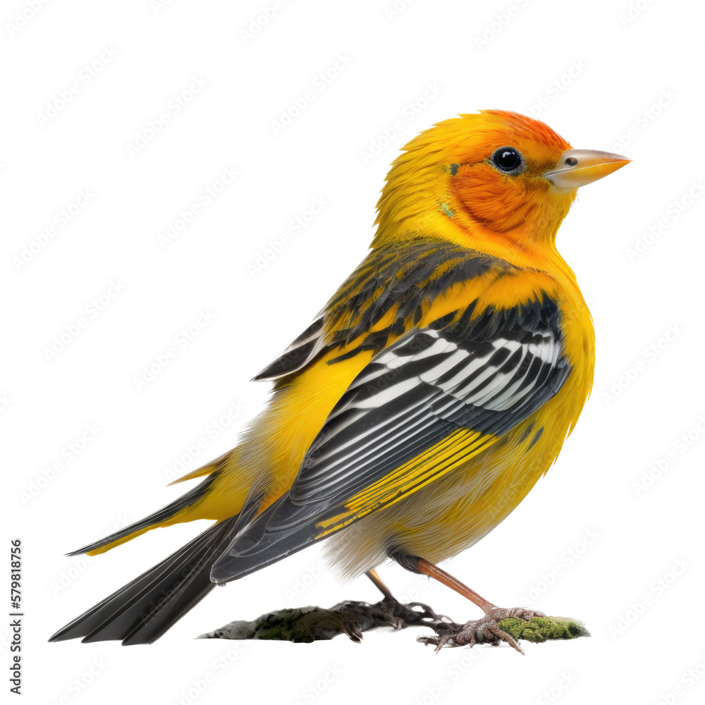 isolated western tanager bird, macro, png, transparent background, spring, summer, birds, cute ...