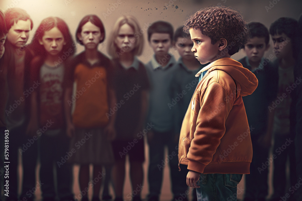 Children engage in bullying behavior towards a schoolmate. Generative ...