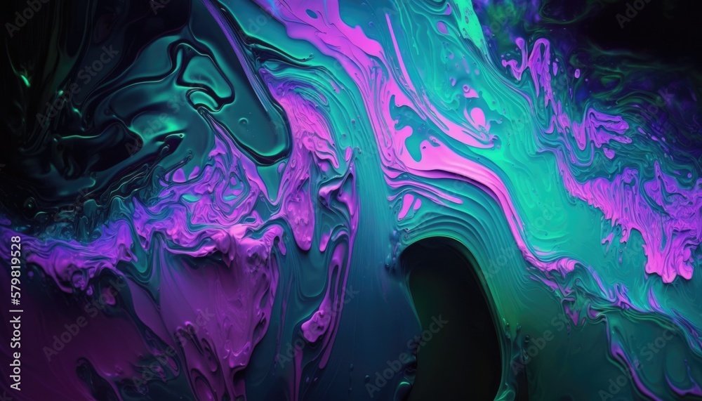Abstract neon liquid wavy background. Liquid art, marbling texture ...