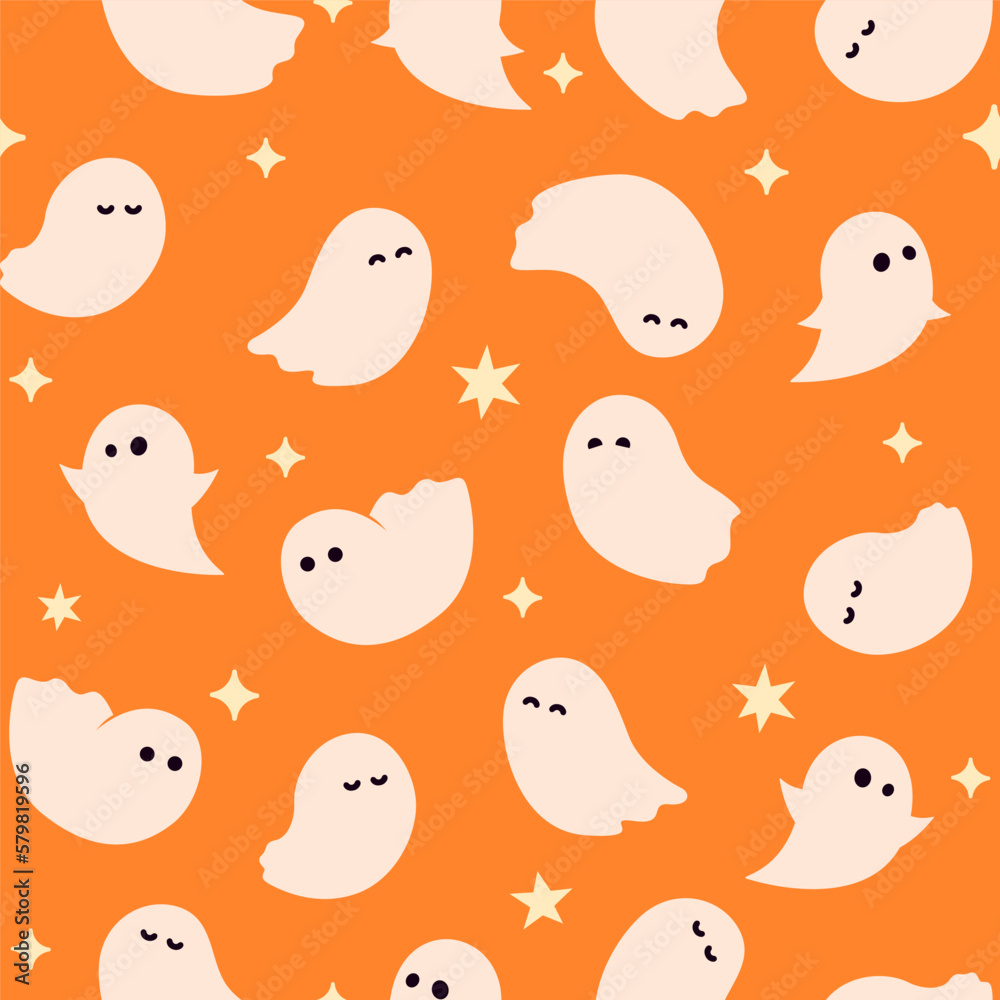 cute ghost pattern Stock Vector | Adobe Stock