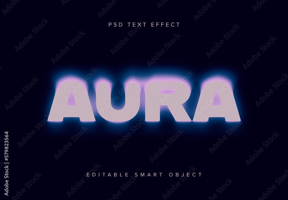 Blurred Aura Text Effect Mockup Stock Template | Adobe Stock