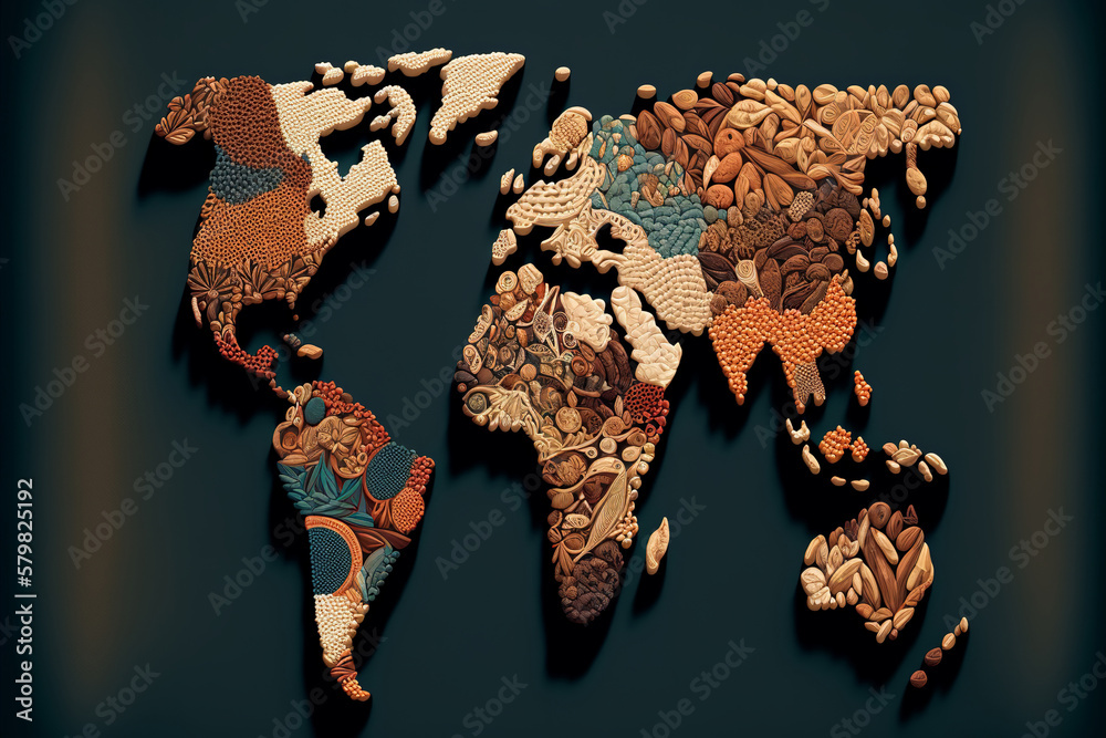 An illustration representing the world with unique shapes, colors and ...