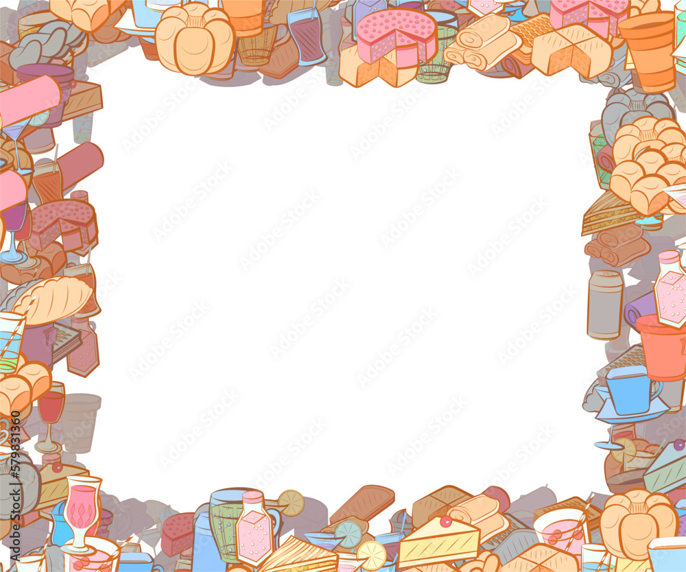 Background pattern abstract design texture. Bakery products and Drinks ...