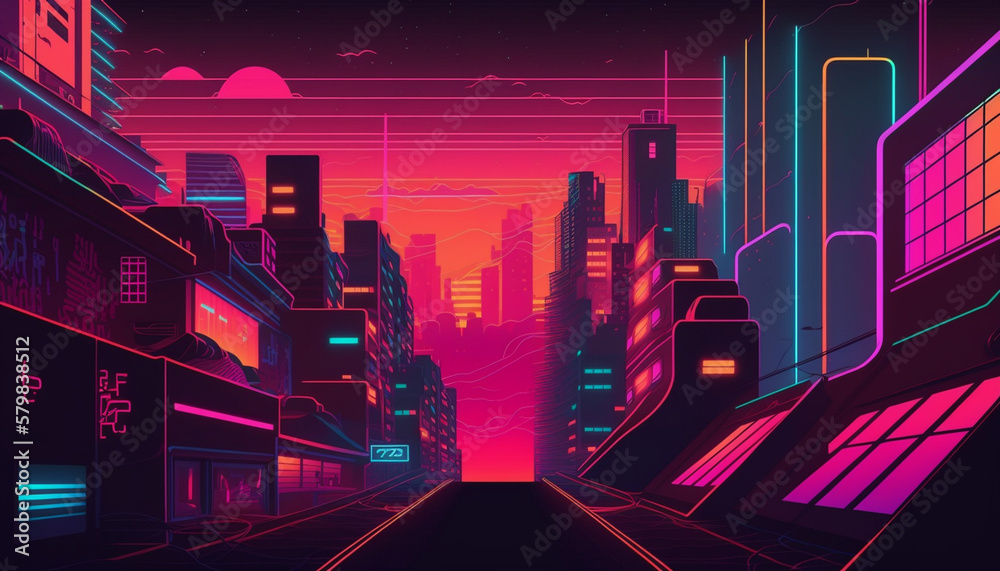 favela rio de janeiro abstract retrowave cyberpunk Stock Illustration ...