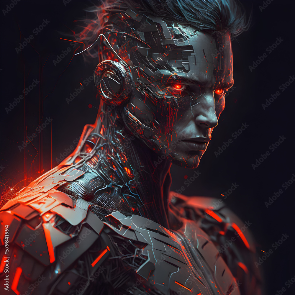 The Fusion of Man and Machine: A Human Cyborg in Fibonacci Blacklight ...