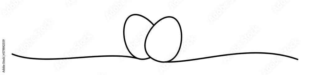 Doodle Easter Eggs line art banner in scribble style hand drawn with ...