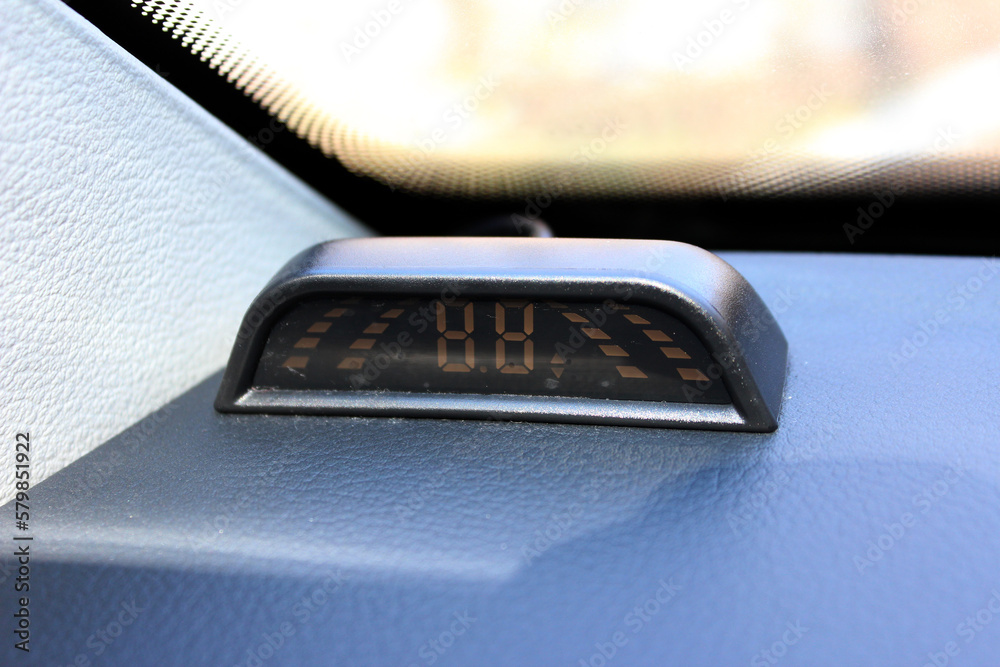 Parking Sensor Screen. Parktronic system in the car interior. Parking ...
