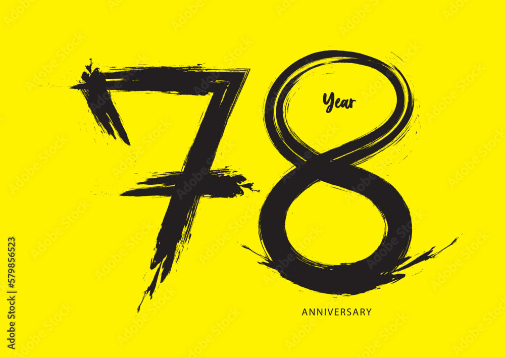 78 year anniversary celebration logotype on yellow background, 78 ...