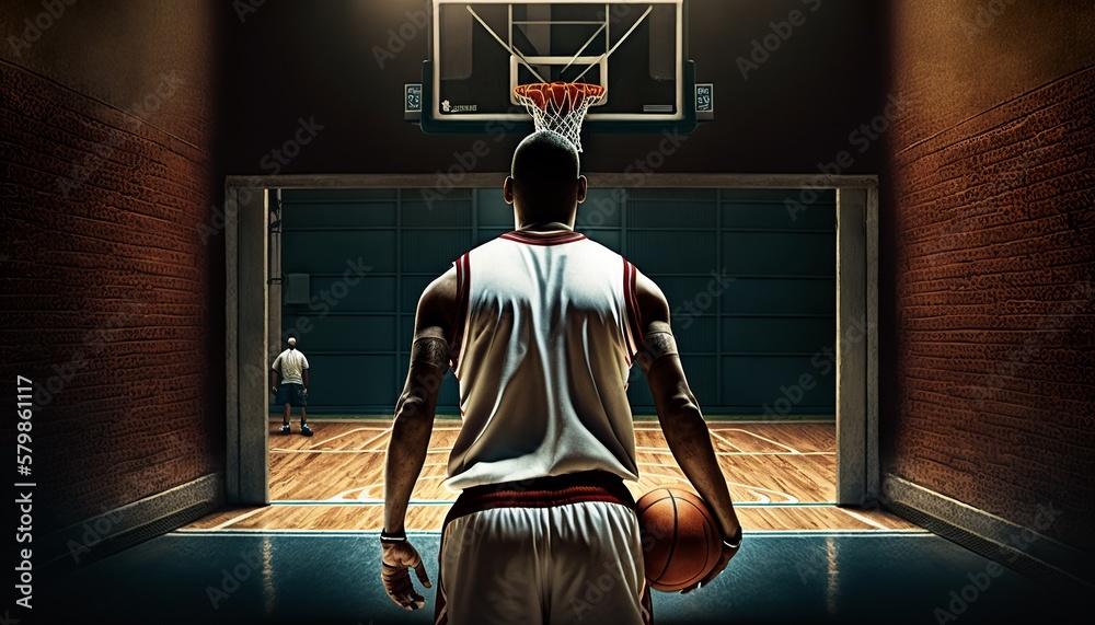 basketball player backview. highlight sports concept of a player. ai ...