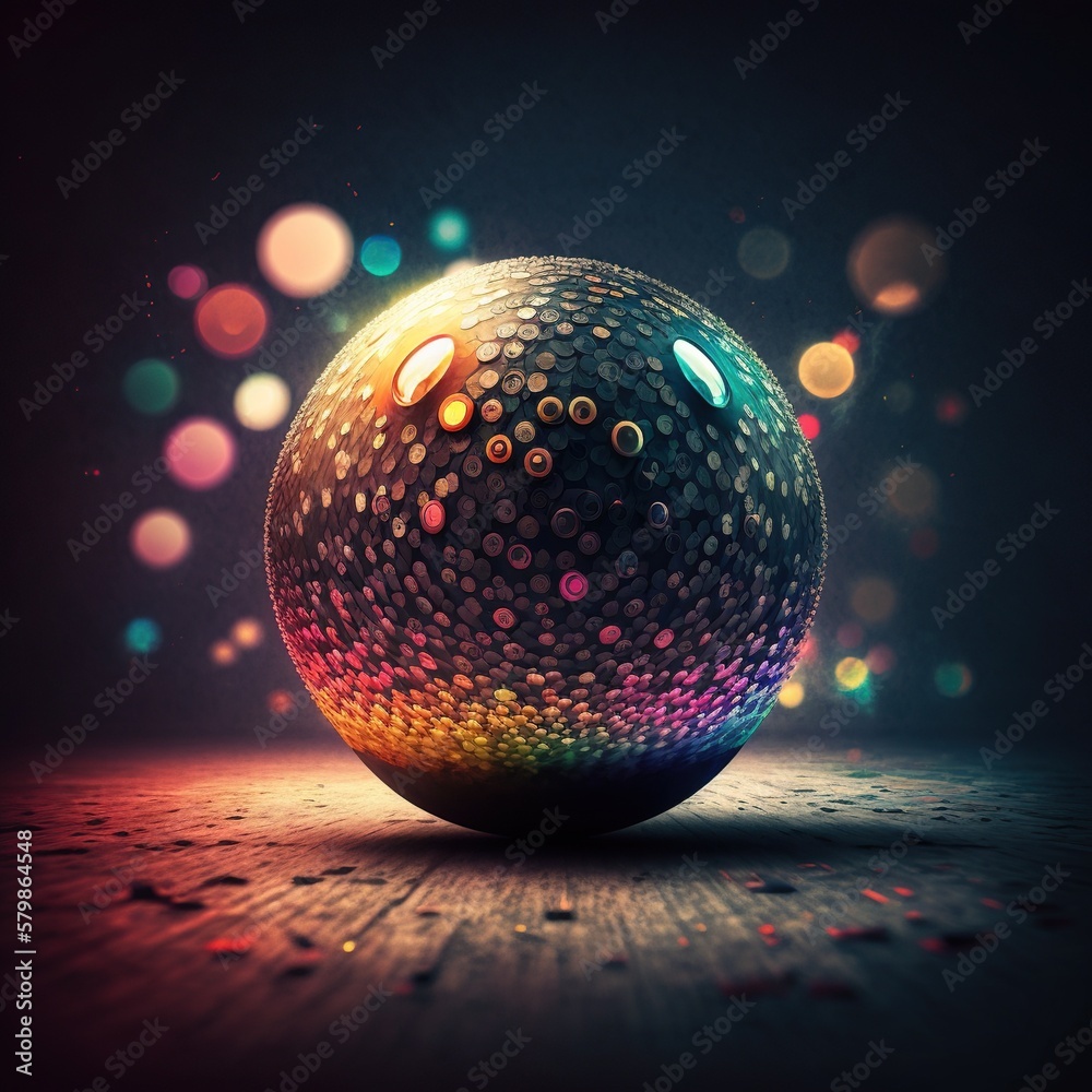 Discoball with bowling ball, concept of Reflection and Movement ...