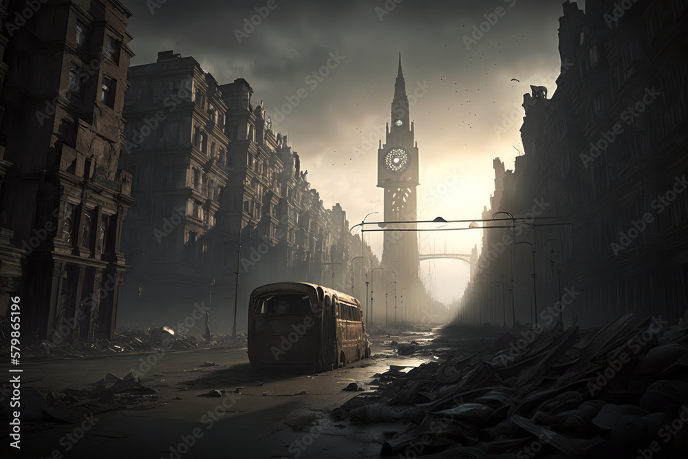 Witness the aftermath of destruction with this eerie image of a post ...