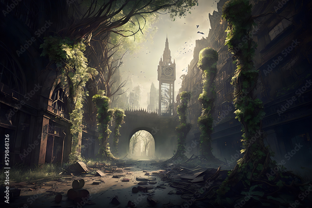 post-apocalyptic London in this haunting and otherworldly image. The ...