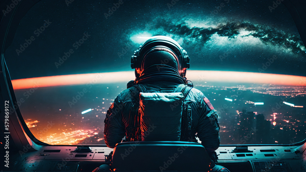 Astronaut Looking At Horizon
