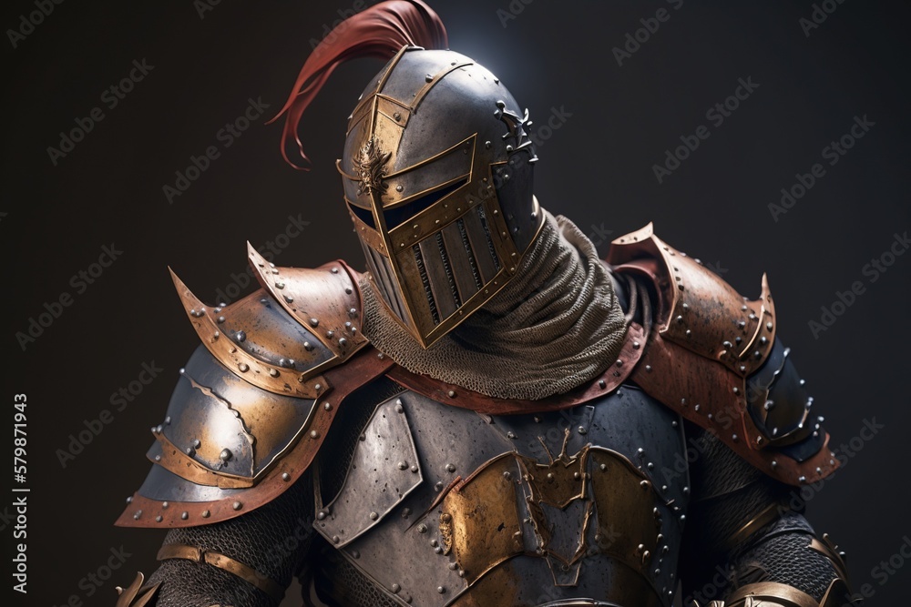 Medieval knight super model studio lighting, concept of Fashion ...