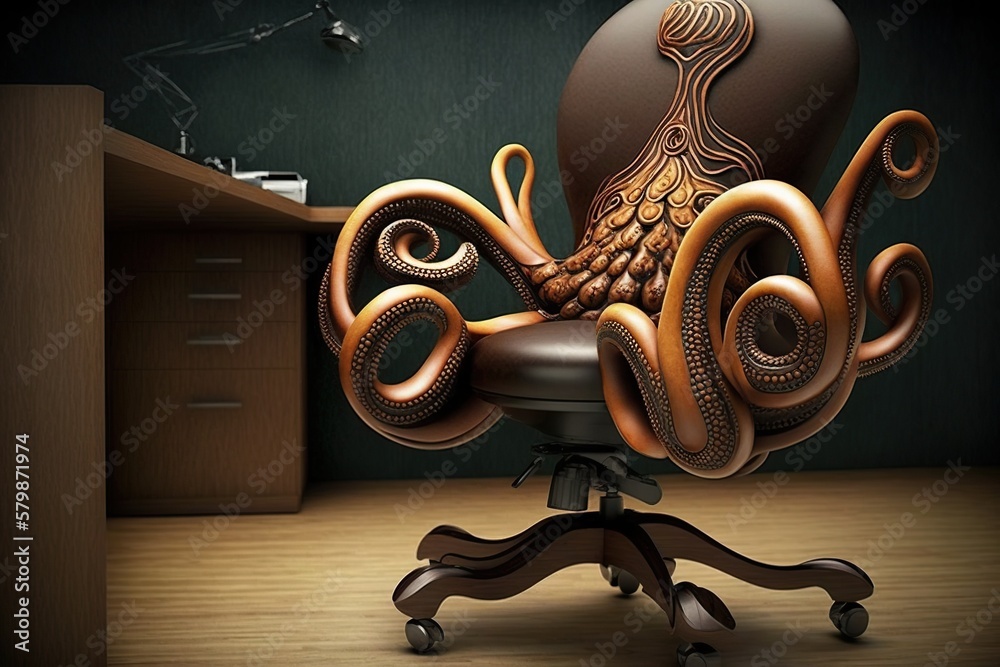 Octopus office chair, concept of Ergonomic and Tentacles, created with ...