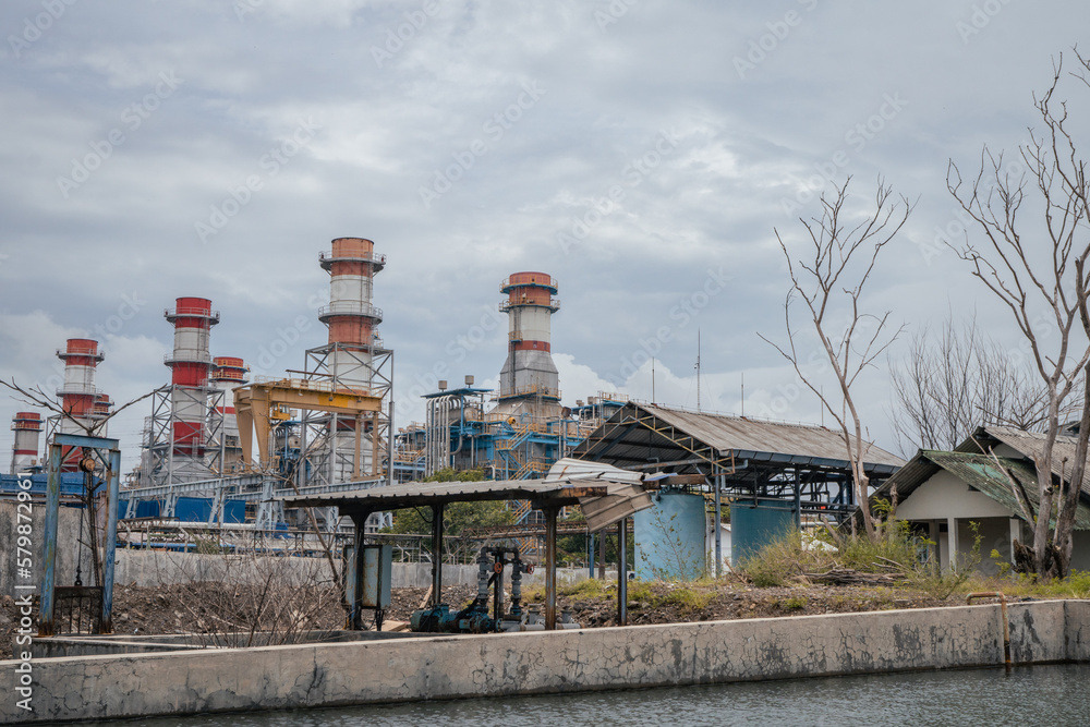 Power plant project view of combine cycle project power plant. The ...
