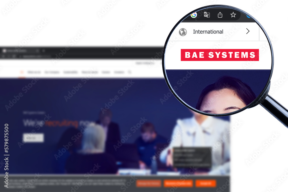 Los Angeles, California, USA - 9 Martha 2023: BAE Systems aerospace ...