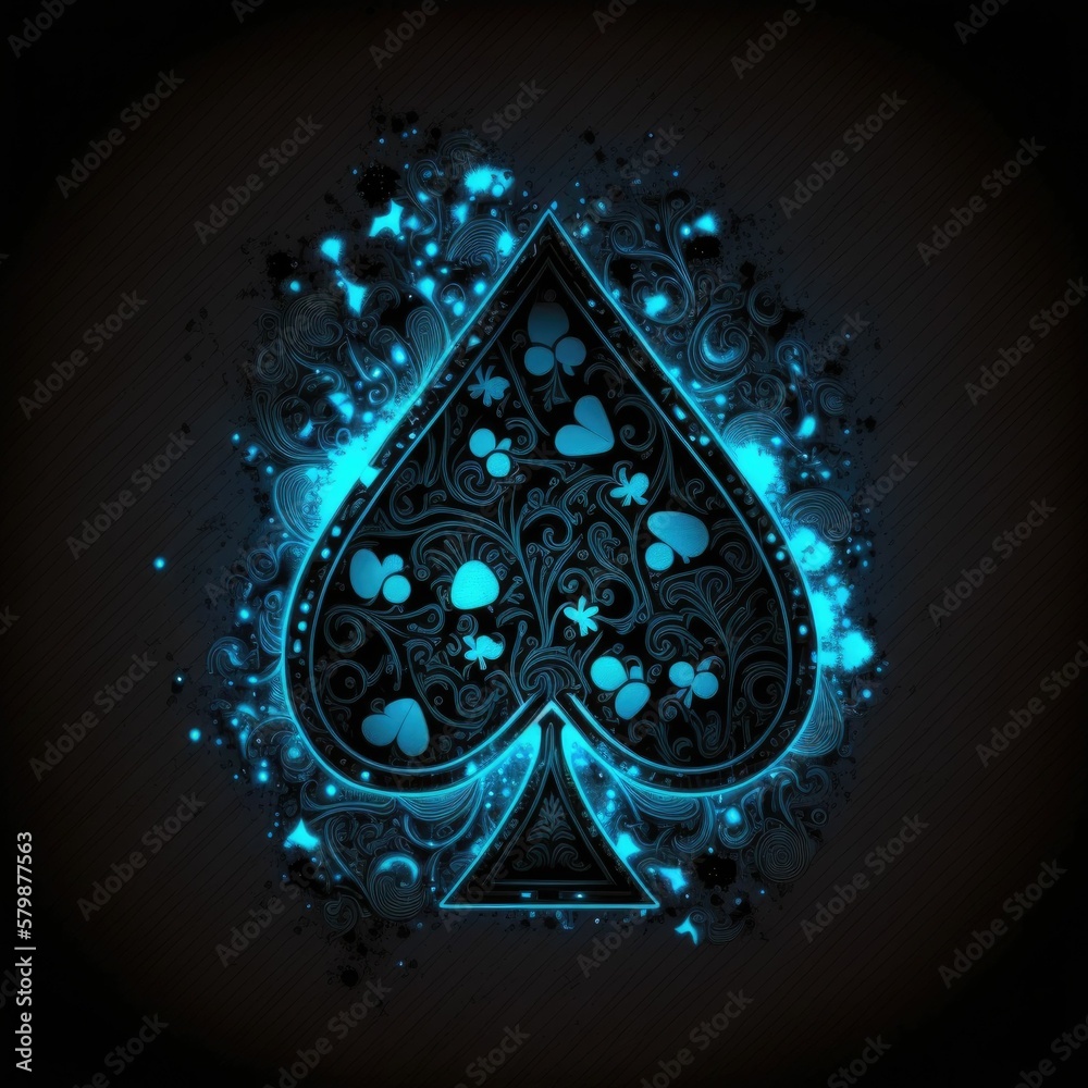 Dark Deck of Poker Cards with Blue Symbols for a Mysterious and ...