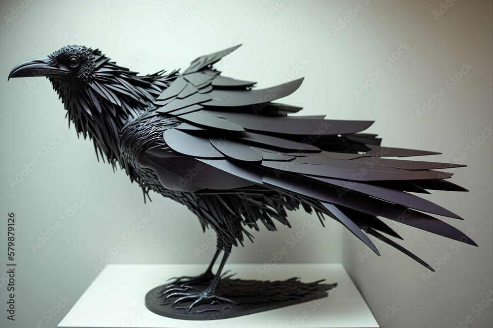 Raven made of knives, concept of Mystical and Menacing, created with ...