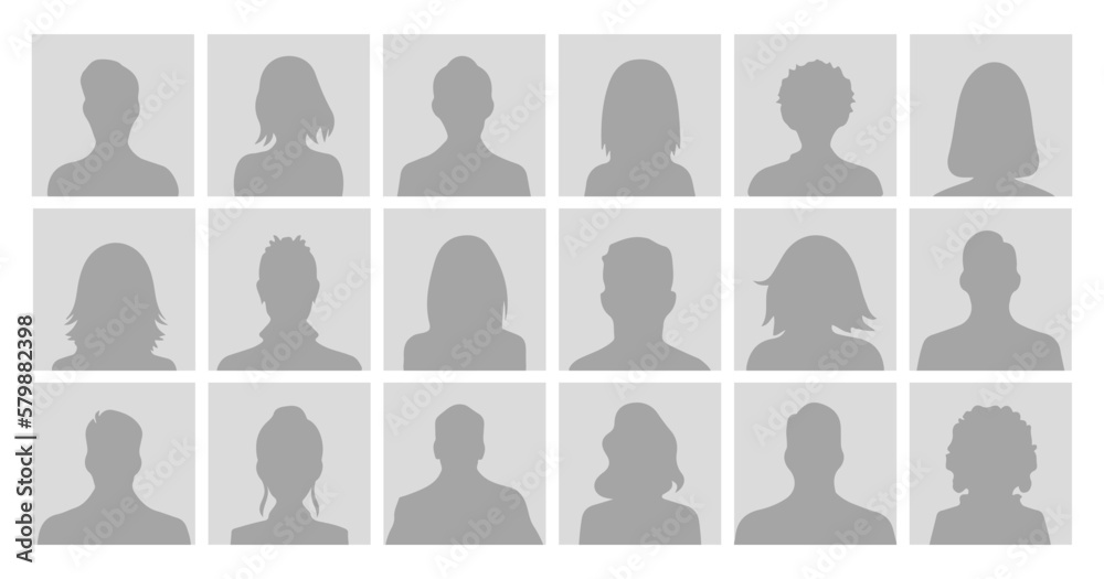 Vecteur Stock Business people avatar profile head icon silhouette set ...