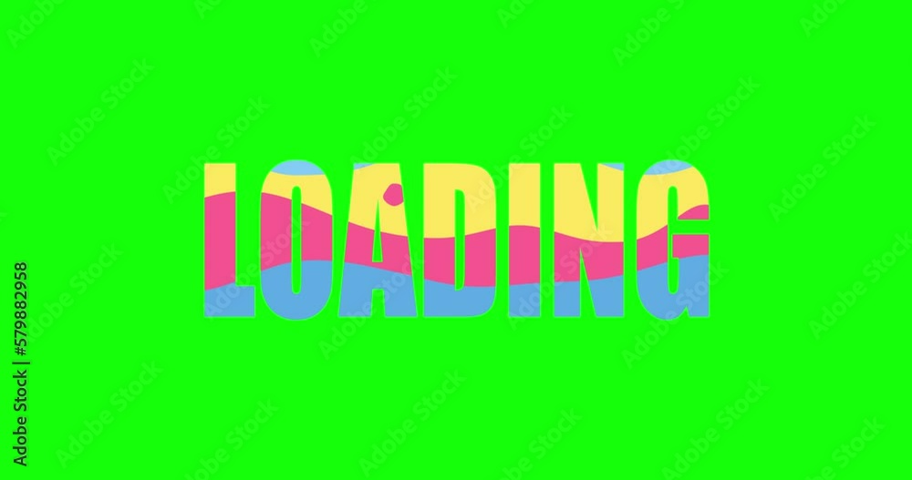 Wavy style animation of text loading. 2d kinetic typography loading ...