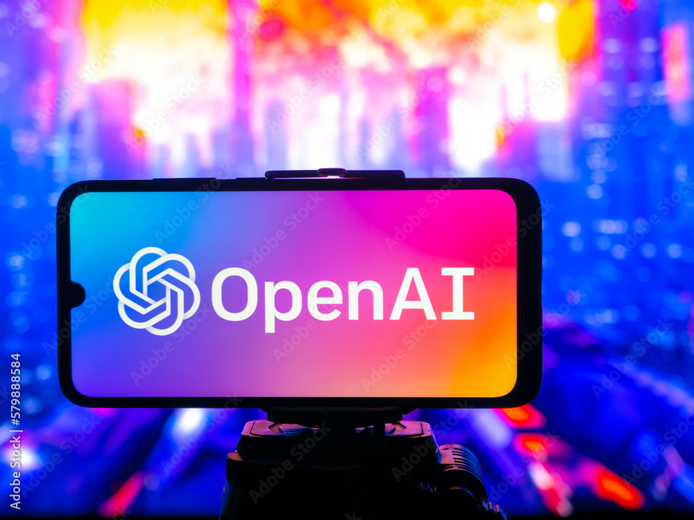 OpenAI logo shown on a smartphone screen, chatgpt artificial ...