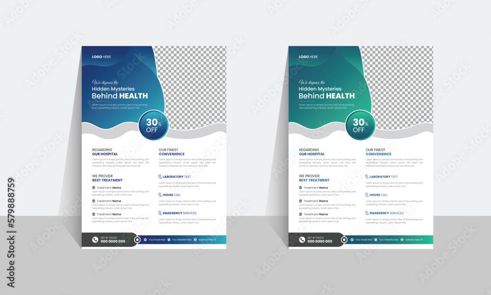 Corporate healthcare and medical flyer or poster design layout, Layout ...