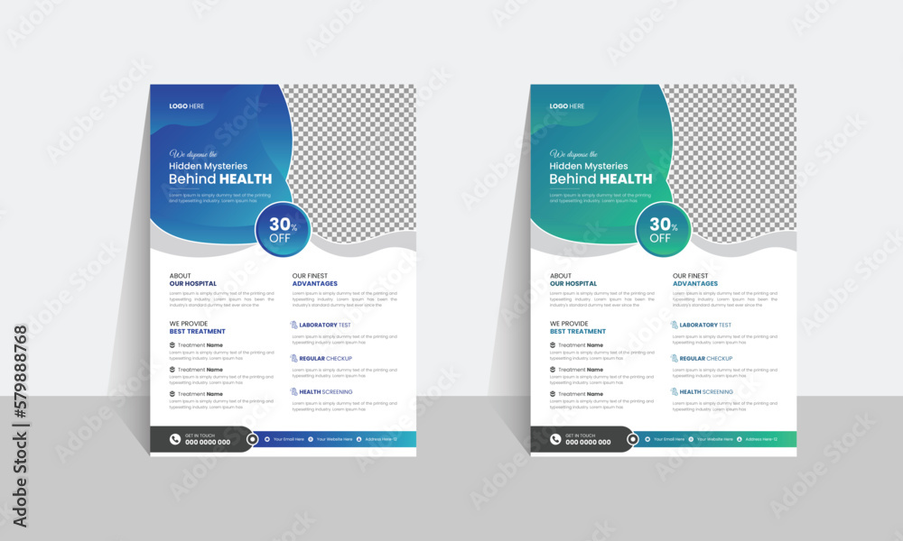 Corporate healthcare and medical flyer or poster design layout, Layout ...