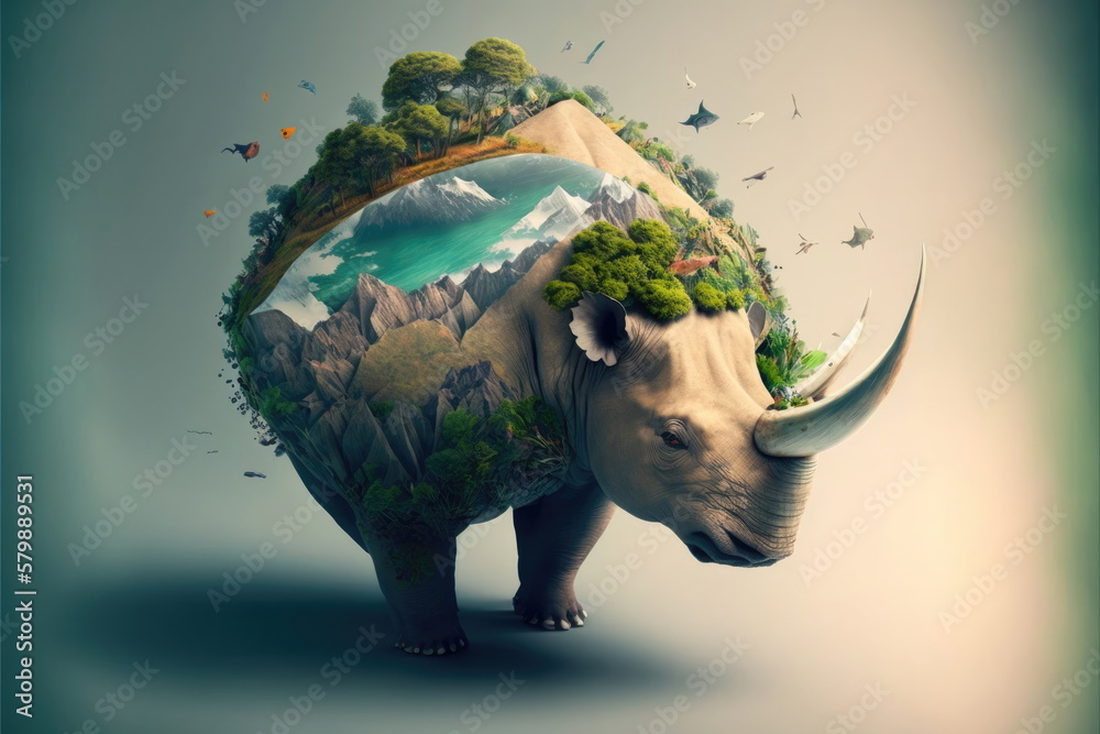 3d graphic animal on earth, wildlife, Made by AI,Artificial ...