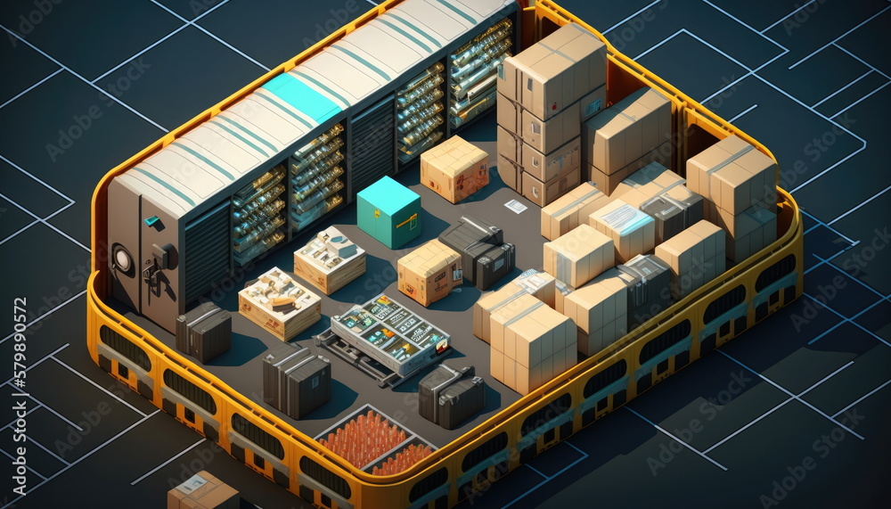 Container Terminals, Aerial view of the container, Made by AI ...