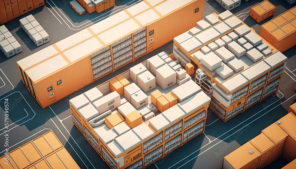 Container Terminals Aerial View Of The Container Made By Ai Artificial Intelligence Stock