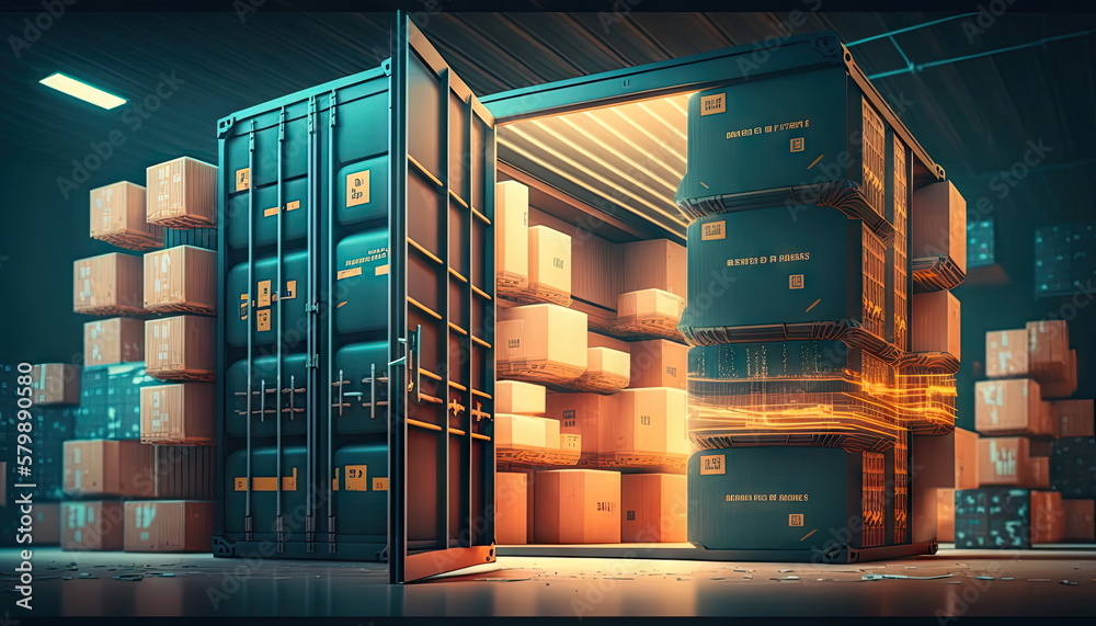 Container Terminals Aerial View Of The Container Made By Ai Artificial Intelligence Stock