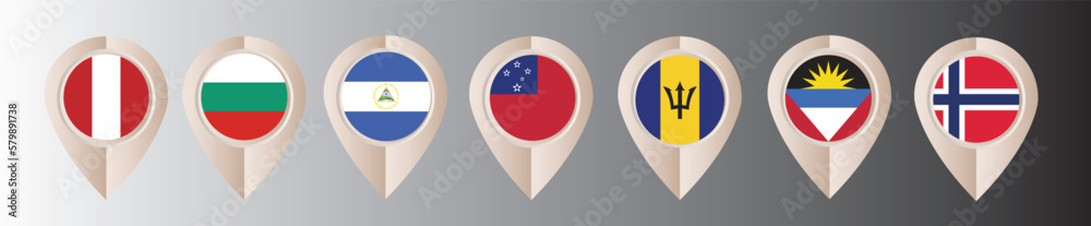 National Flags, Map Marker Stock Vector | Adobe Stock