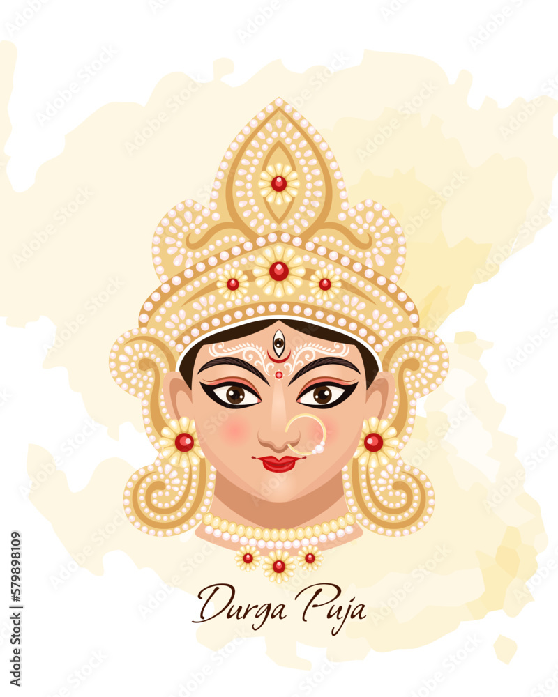 Simple Durga Puja design template Stock Vector | Adobe Stock