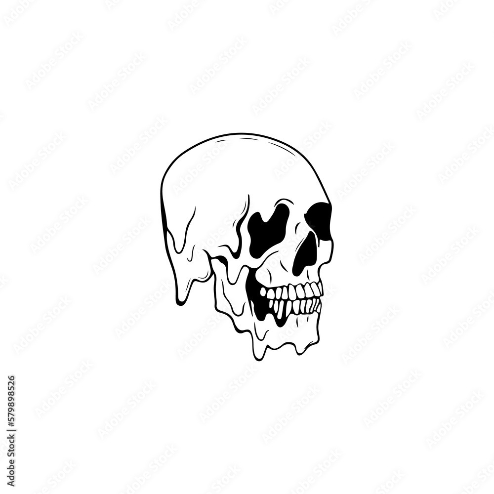 vector illustration of melting skull concept Stock Vector | Adobe Stock