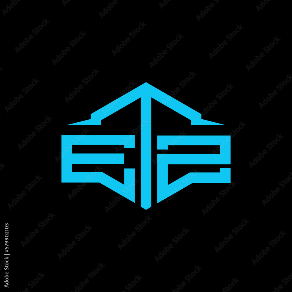 ETZ Letter Logo Design Vector. ETZ monogram polygon building shape cut ...