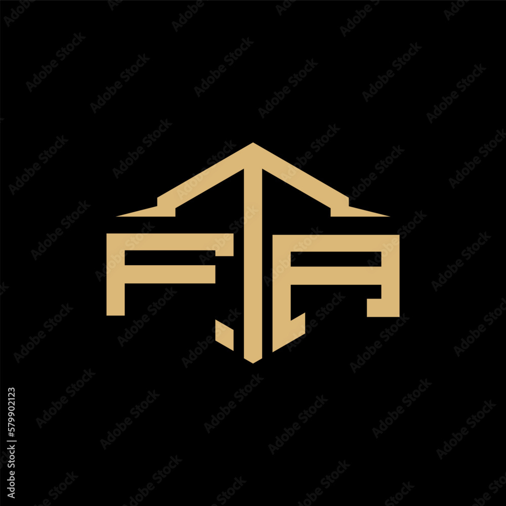 FTA Letter Logo Design Vector. FTA monogram polygon building shape cut ...