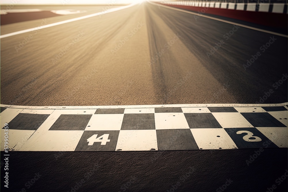 Finish line racing, Home stretch, race track, golden port in 8K created ...