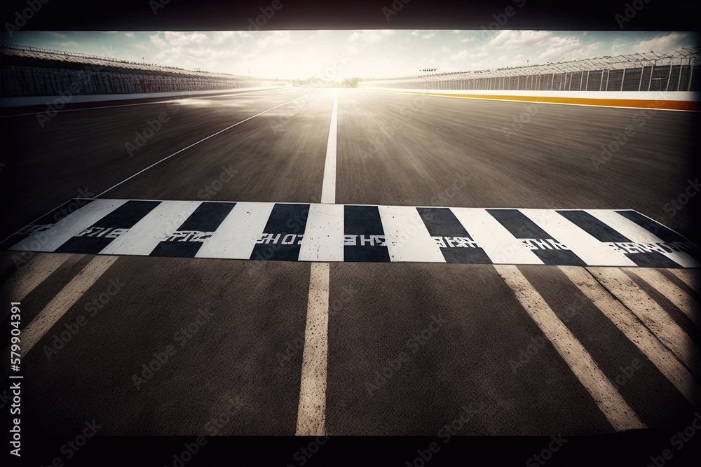 Finish line racing, Home stretch, race track, golden port in 8K created ...