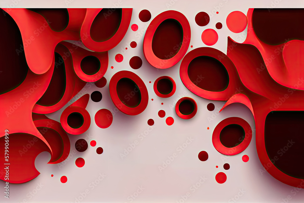 Medical concept header or banner with red abstract paper cut shapes and ...