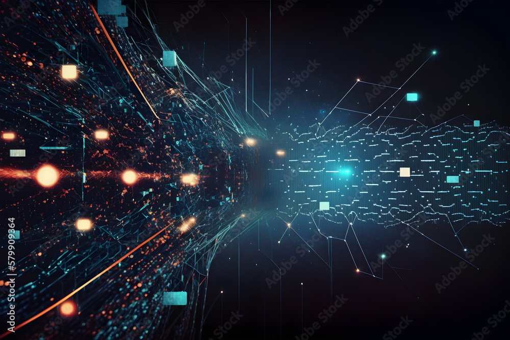 Illustrazione Stock Digital cyberspace and data network connections ...
