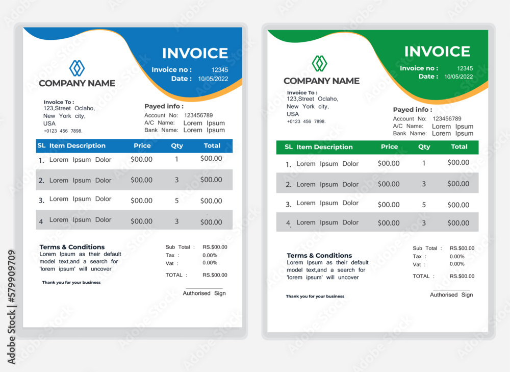 Fototapeta mapa świata dla dzieci Business Minimal Corporate Invoice ...