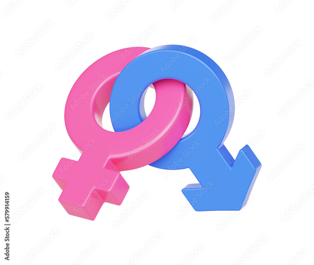 Female And Male Gender Symbols Couple Relationship Element 3d