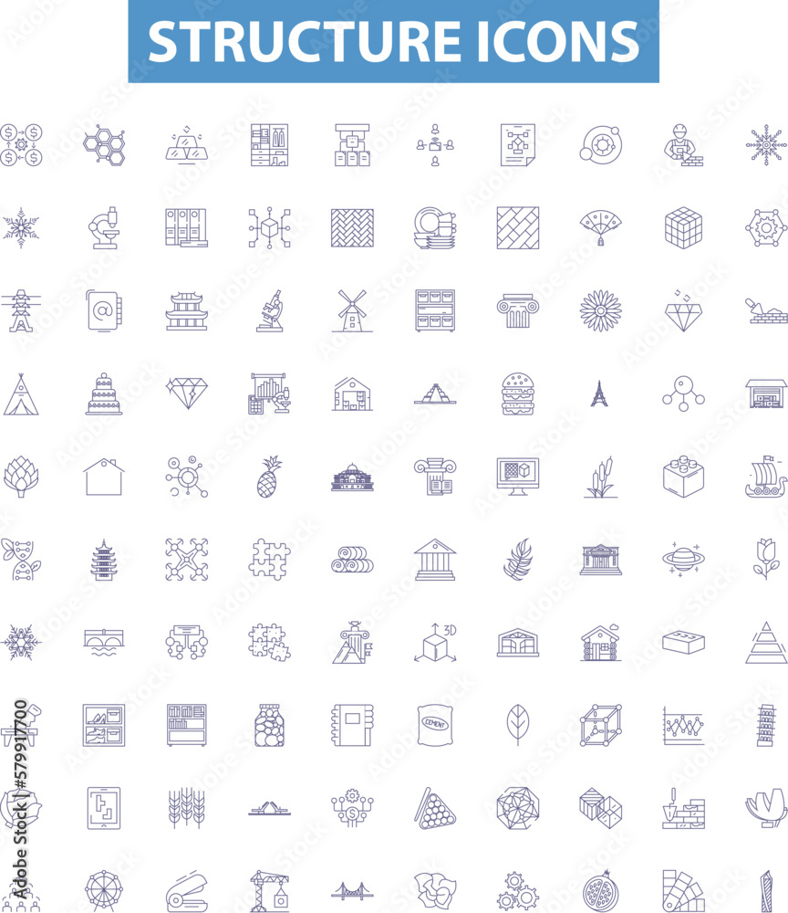 Structure icons line icons, signs set. Icons, Structure, Design ...