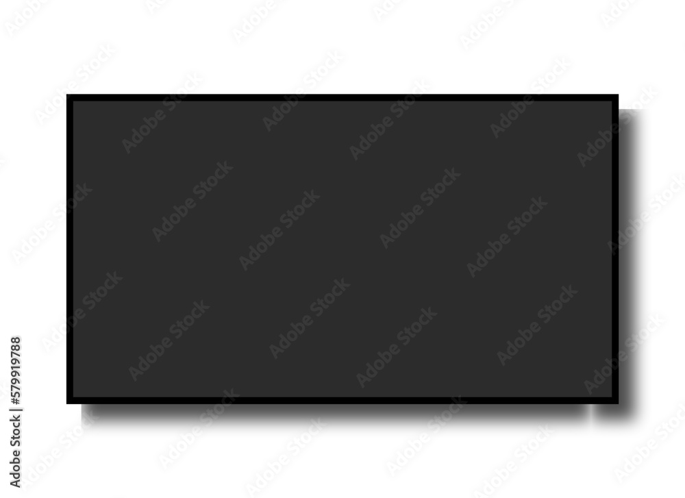 black lcd monitor. Big LCD television screen mockup on transparent ...