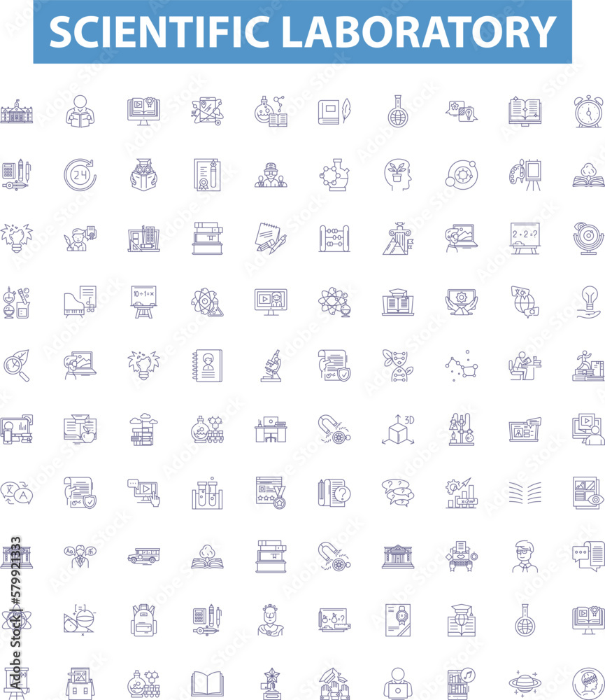 Vetor de Scientific laboratory line icons, signs set. Scientific ... Vetor de Scientific laboratory line icons, signs set. Scientific ...