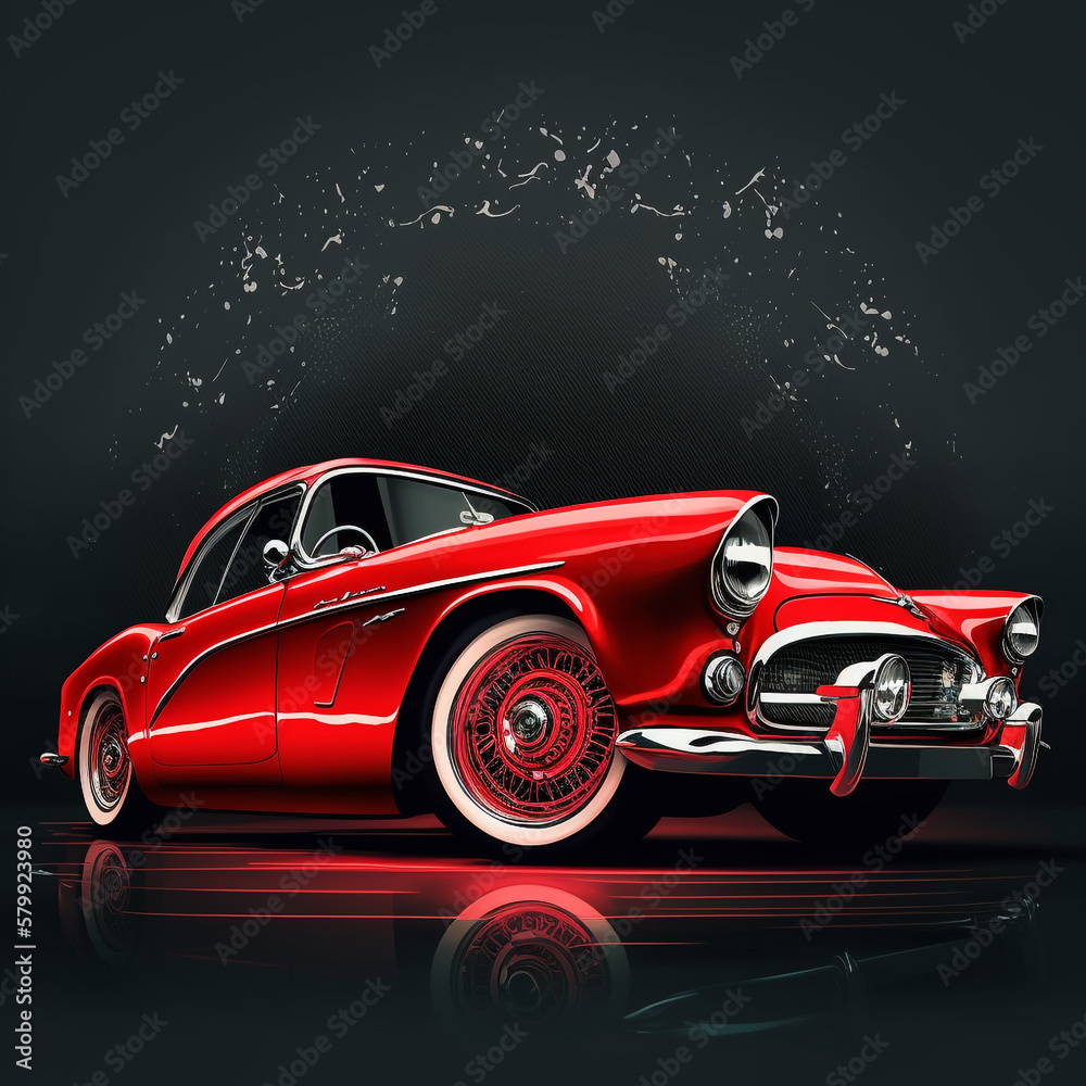 red sports car red car hd wallpaper Stock Illustration | Adobe Stock
