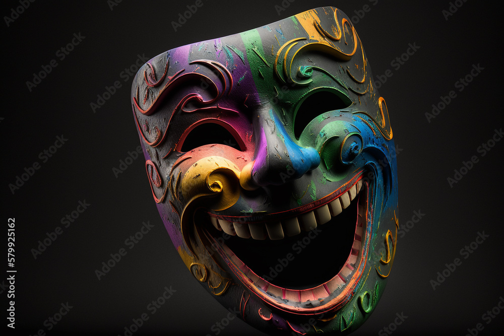 April fools day. April 1st. Fools. Mask of laughter and smiles. Joy and ...