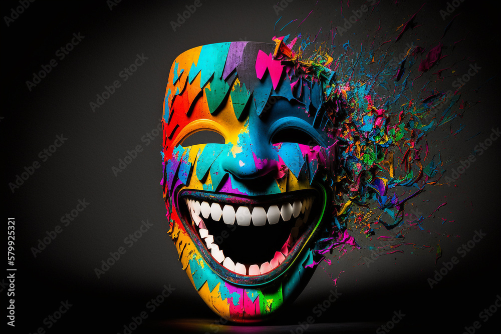 April fools day. April 1st. Fools. Mask of laughter and smiles. Joy and ...